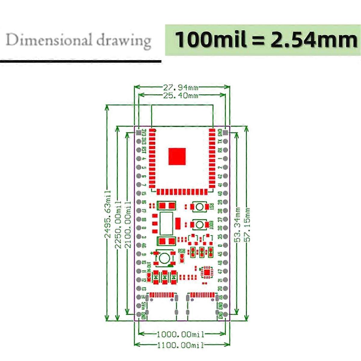 ESP32-S3 Development Board Kit 2.4G Wifi BT Module ESP32-S3-N16R8 ...