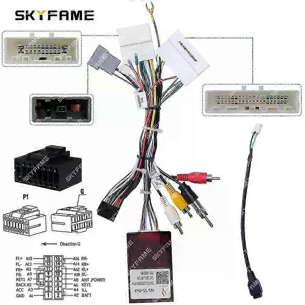 Applies To Car 16pin Wiring Harness Adapter Canbus Box Decoder Android Radio Power Cable For ...