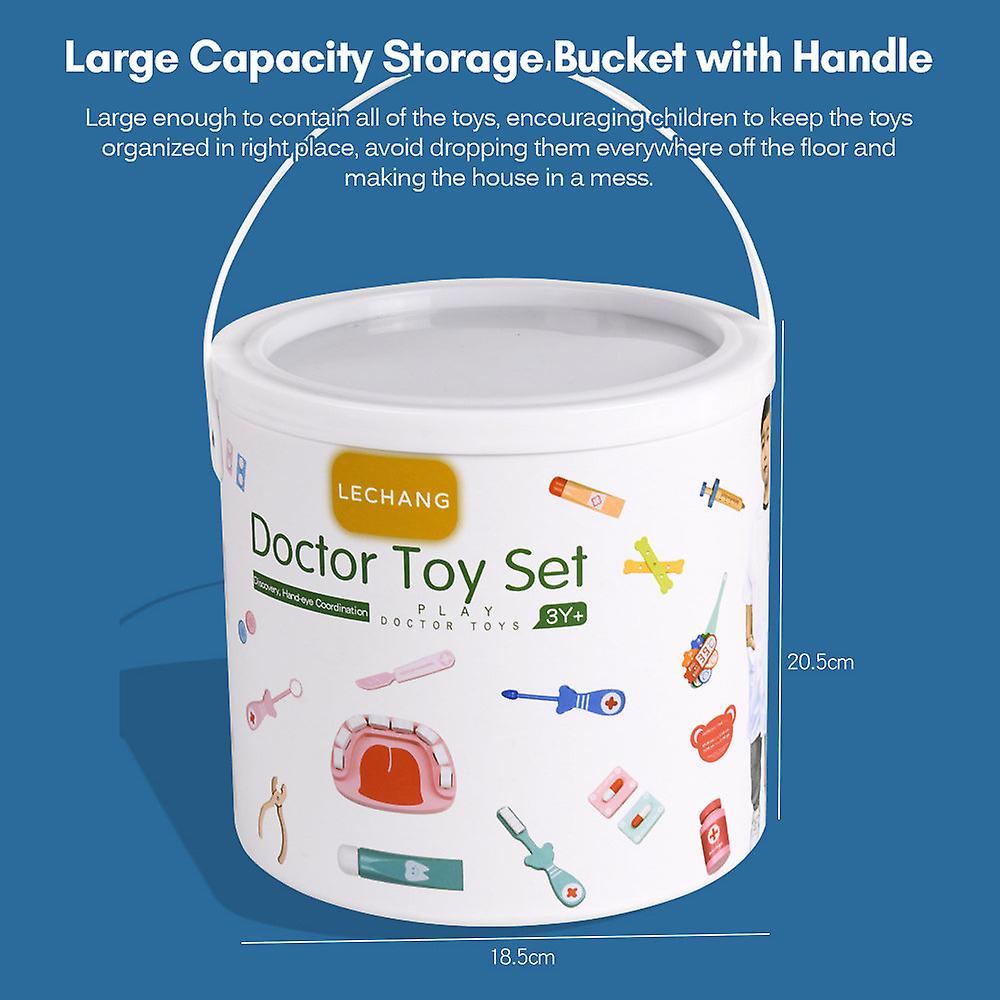 Realistic doctor kit pretend play wooden toy model toothbrush ...