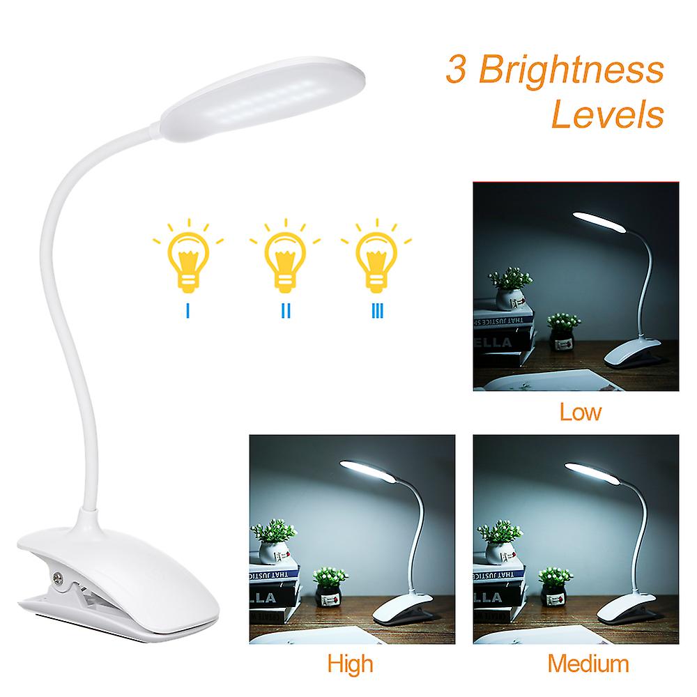 Dimmable Clip-on Leds Rechargeable Desk Lamp Touching Control 360 ...