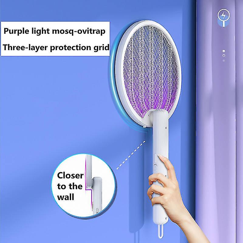 Bug Zapper 2 Pack, Usb Rechargeable Electric Fly Swatter Lamp & Racket ...