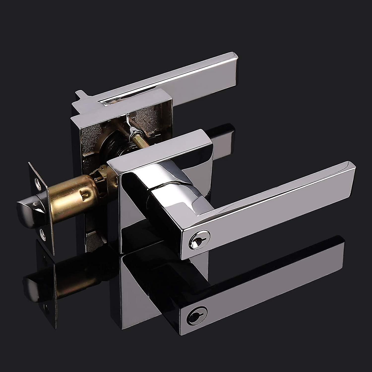 Door Handle With Lock And Key, Chrome Door Handle Set, External Door ...