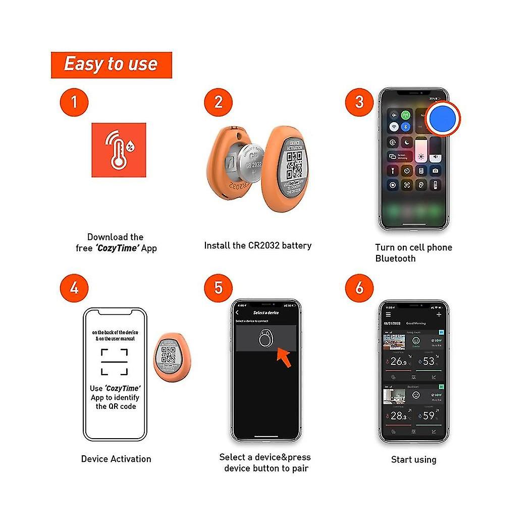 Smart Indoor Bluetooth Mini Humidity And Temperature Sensor Wireless ...