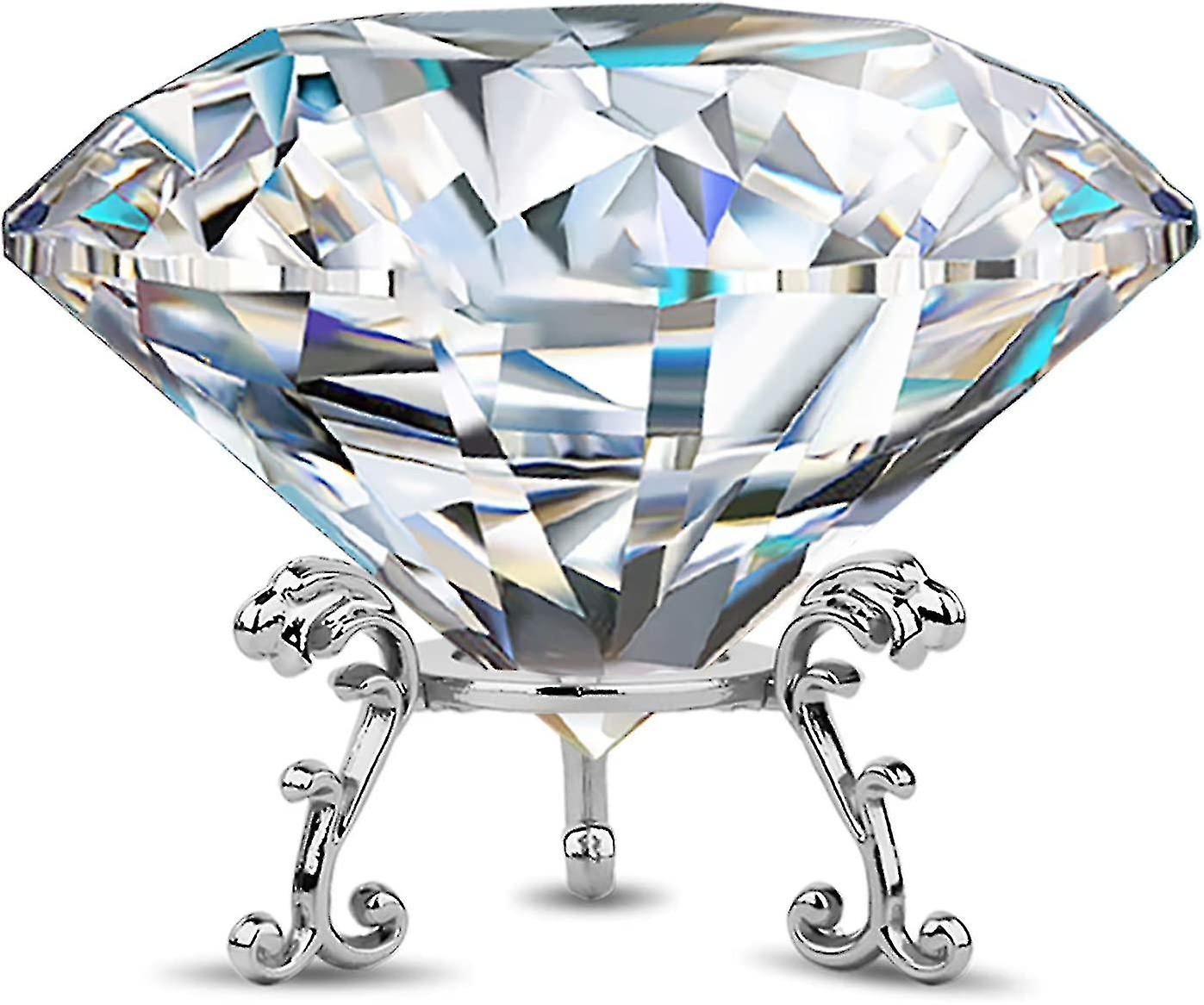 Large Crystal Diamond Paperweight With Stand Jewels Wedding Decorations ...