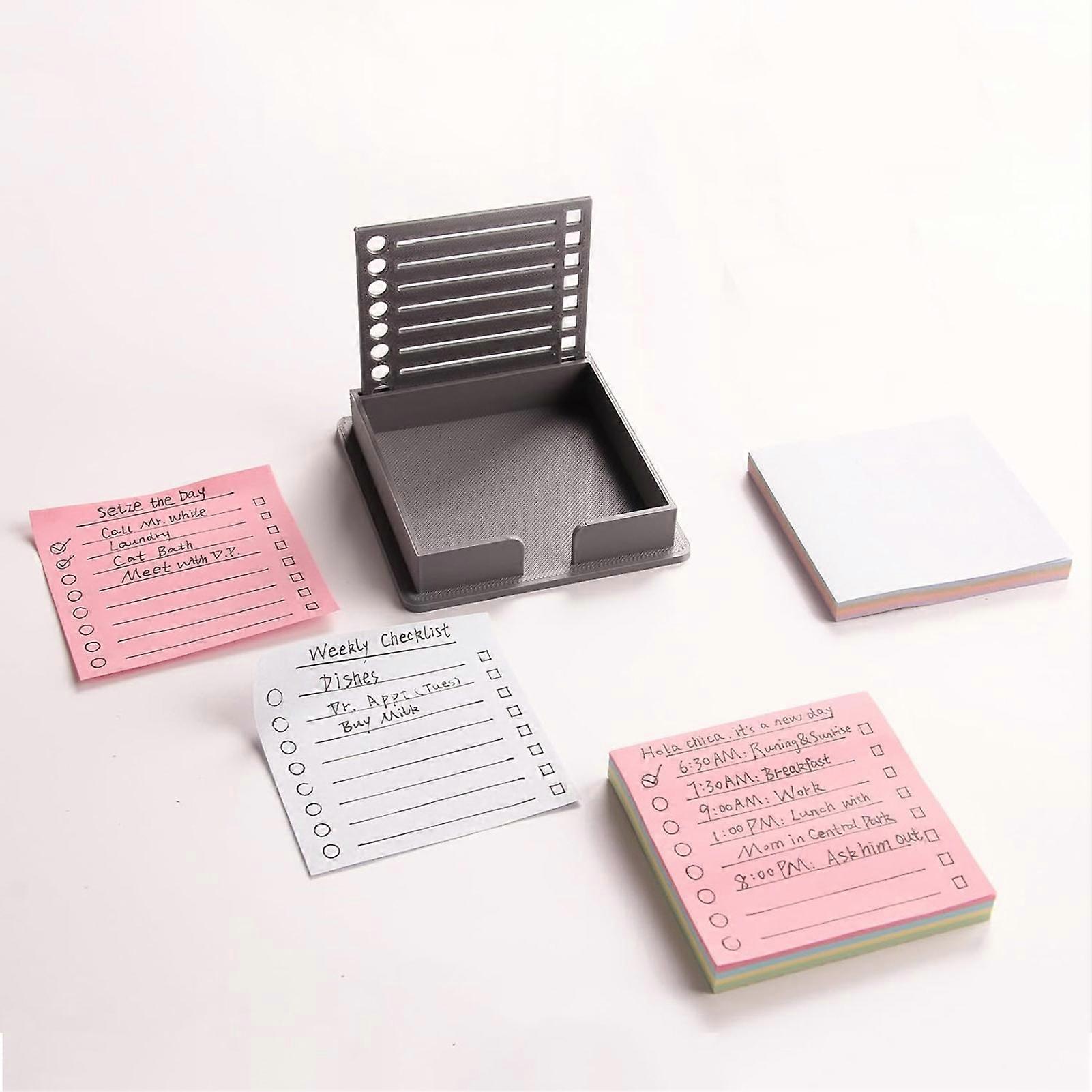 Sticky Note Holder with Stencil Post-it Note Dispenser Waterproof ...