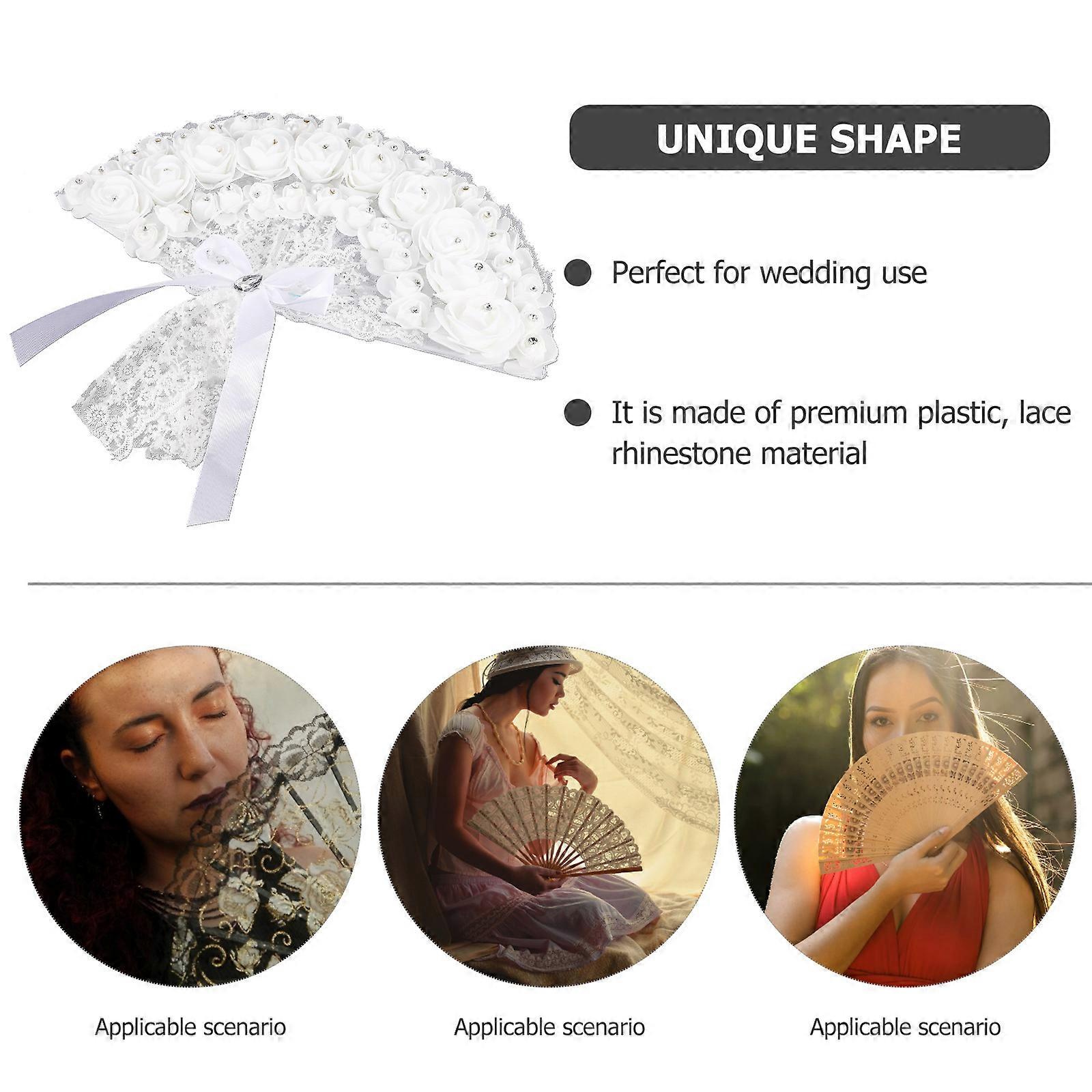 Wedding Bride Fan Decorative Fan Bridal Rhinestone Design Fan Festival ...