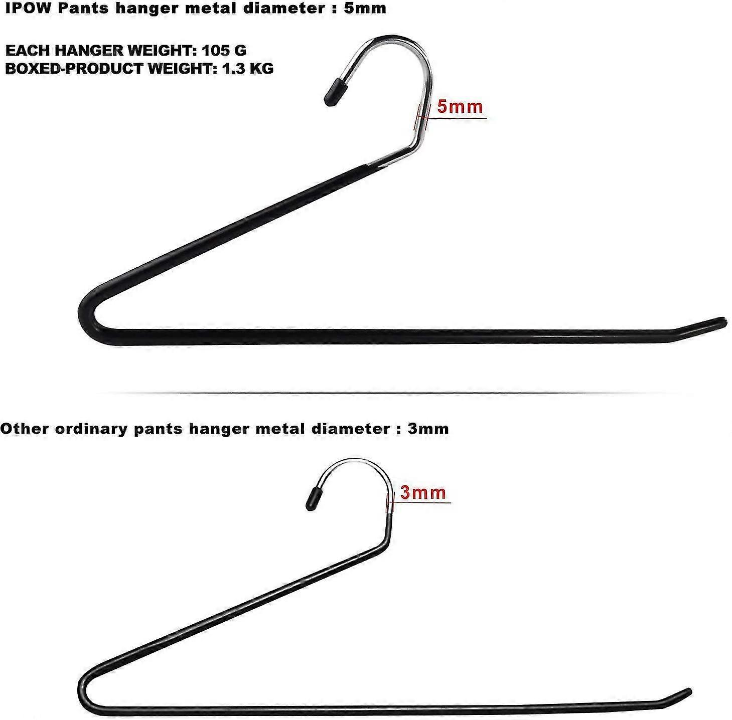 Heavy Duty Metal Slacks/trousers Hangers Open Ended Pants Easy Slide ...