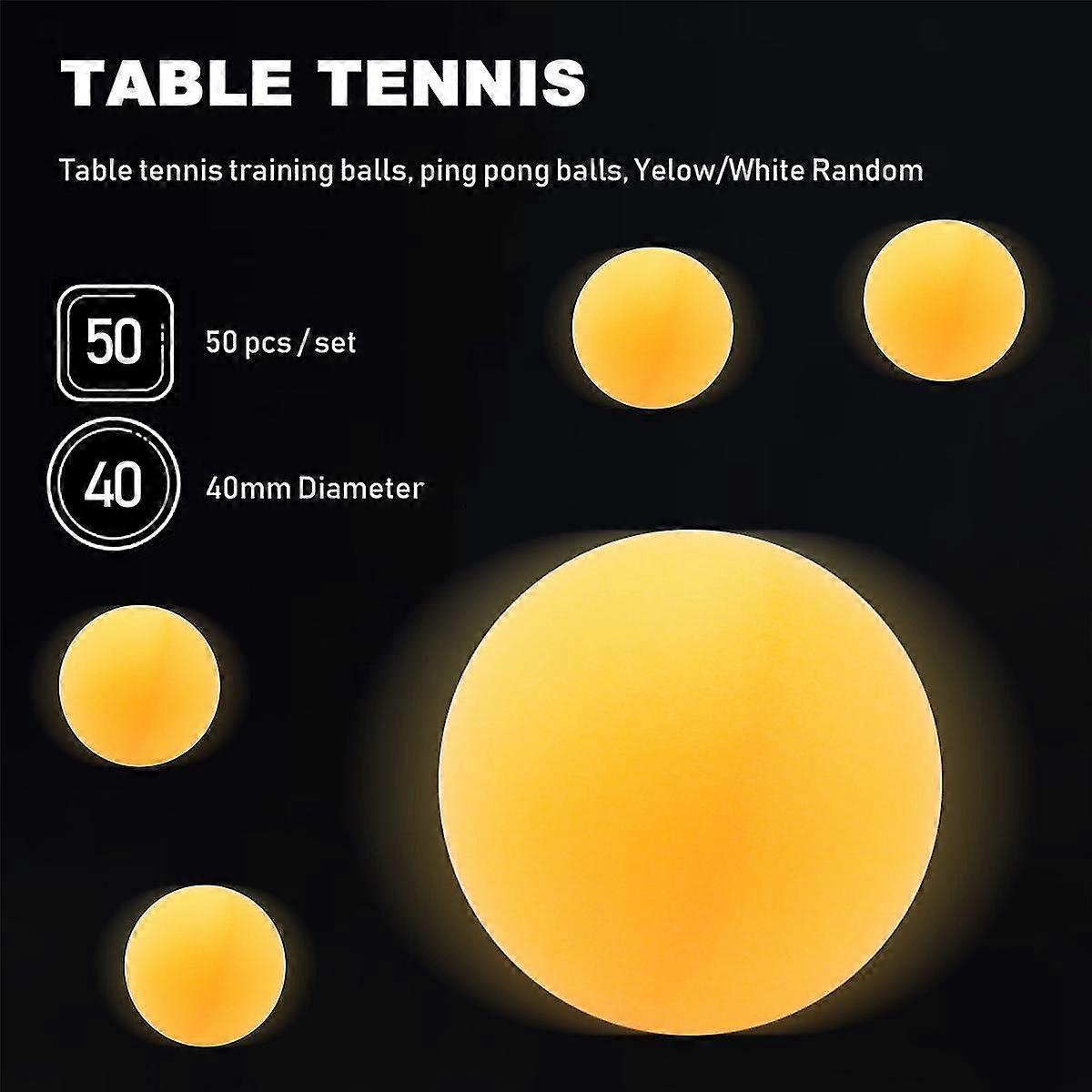 50 x celluloid 40 mm table tennis training balls, ping pong balls, Yelow/White Random | Fruugo UK