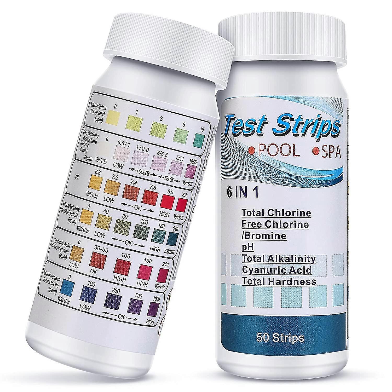 Hot Tub PH Test Strips 6 in 1 Test Strips Kit-Swimming Pool and Spa ...
