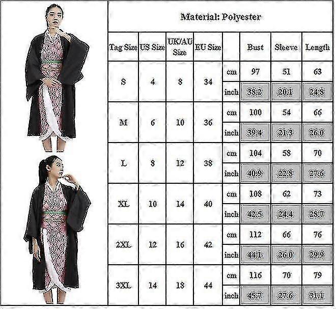 Demon Slayer Kamado Nezuko Costume Outfits Anime Set | Fruugo UK