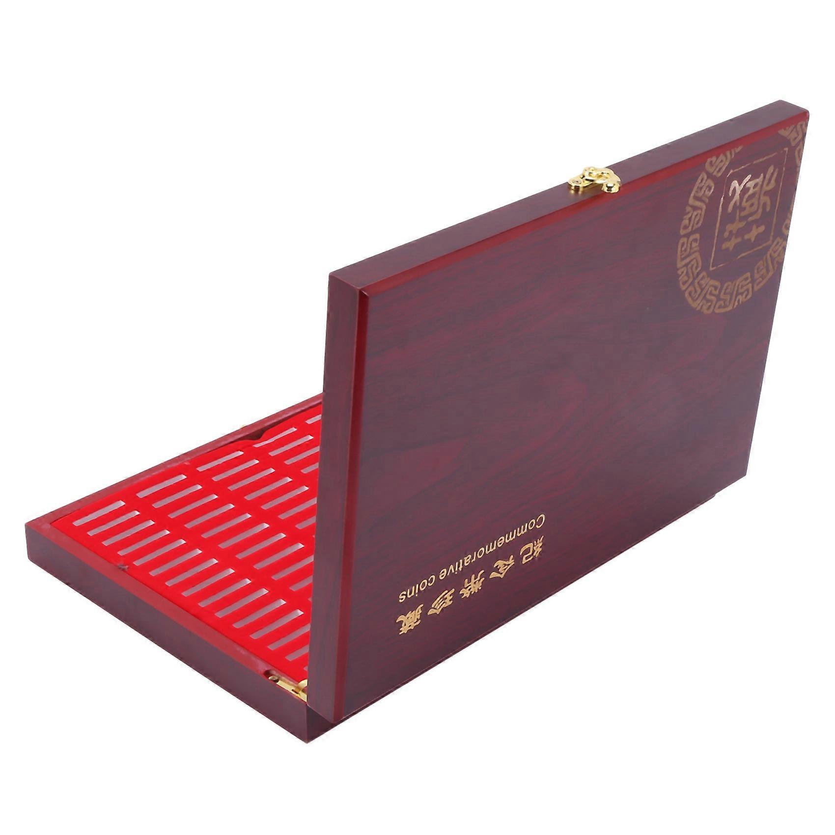 100Pcs Round Wood Coins Case Storage Holders Display Wooden ...