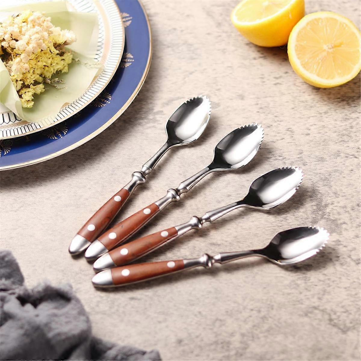 Grapefruit Spoons, 4PCS Serrated Grapefruit Spoon, Stainless Steel 18/8 ...