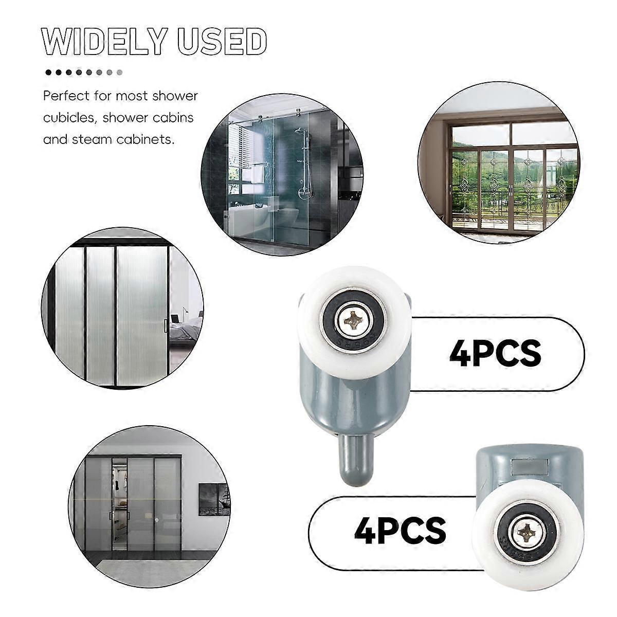 8Pc Shower Door Castors Rolls Shower Door Rollers Sliding Door Roller ...