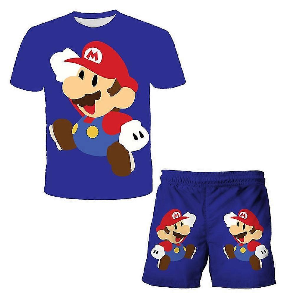 Summer Children's Swimsuit Two-piece Super Mario Swimsuit Boys ...