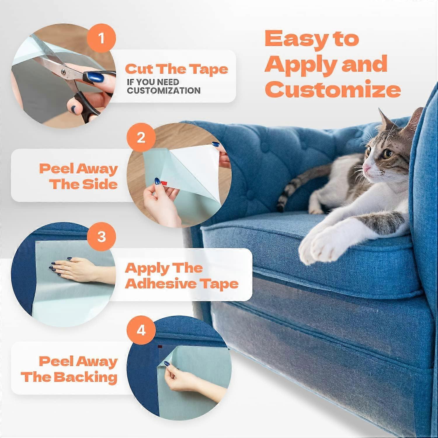 Cat Scratch Couch Protector - 8XL Sheets, Clear Extra Durable, Easy to ...