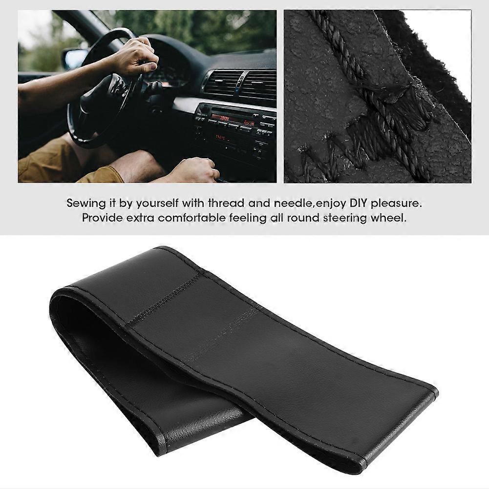 Leather Steering Wheel Cover Needles Thread Kit DIY Sideline Hand ...