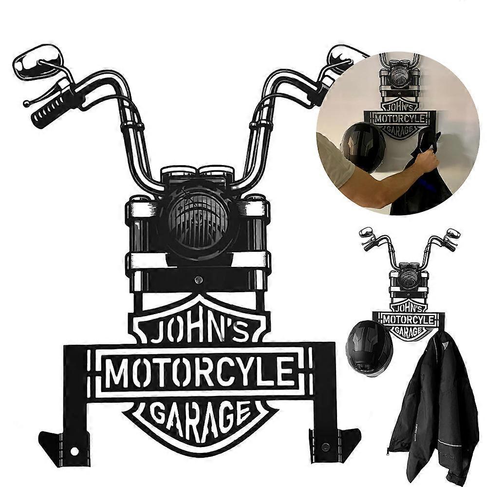 Motorcycle Helmet Rack Wall Mounted, Metal Motorcycle Sign Helmet ...