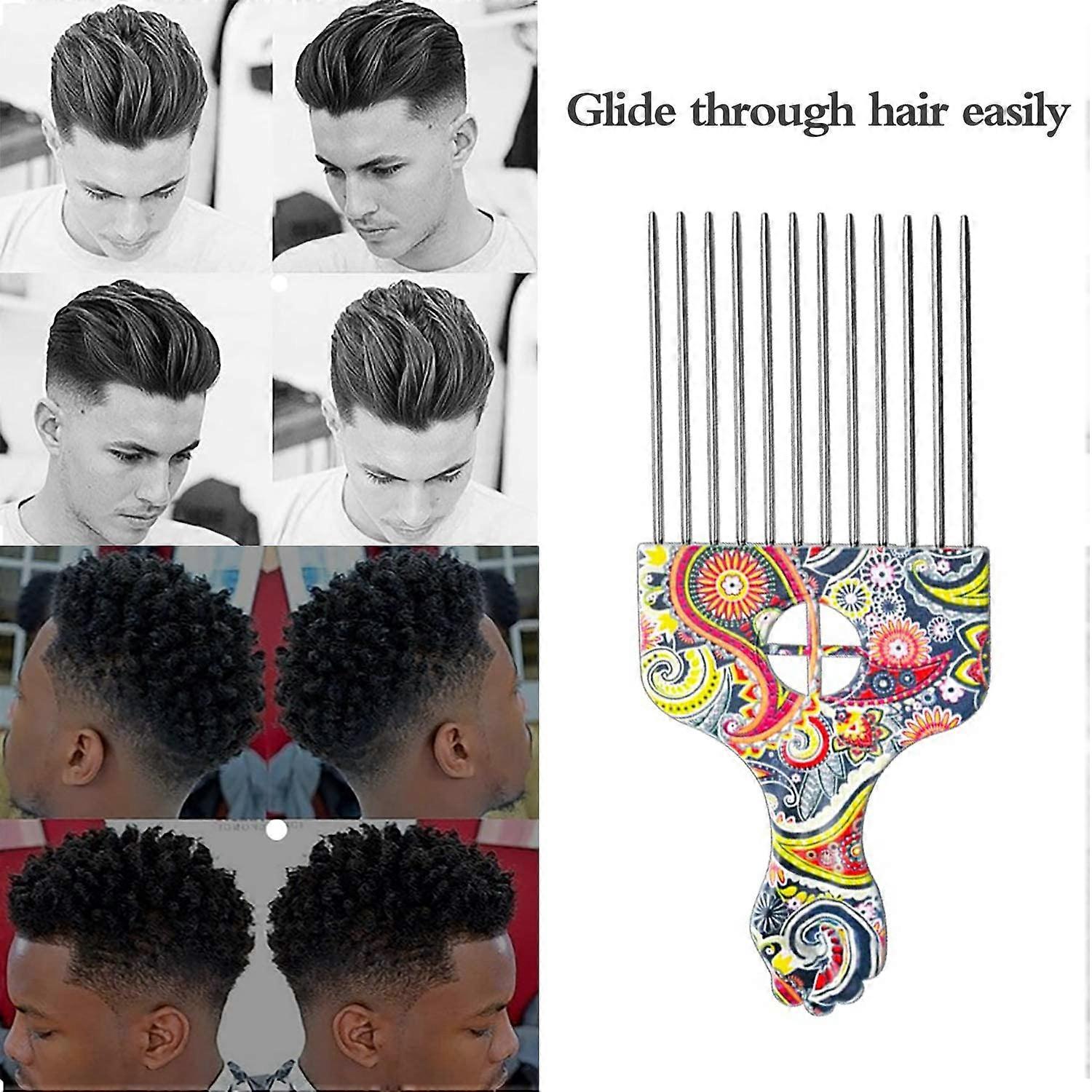 1 Pack Afro Pick, Hair Pick, Metal Comb, Detangle Wig Braid Hair ...
