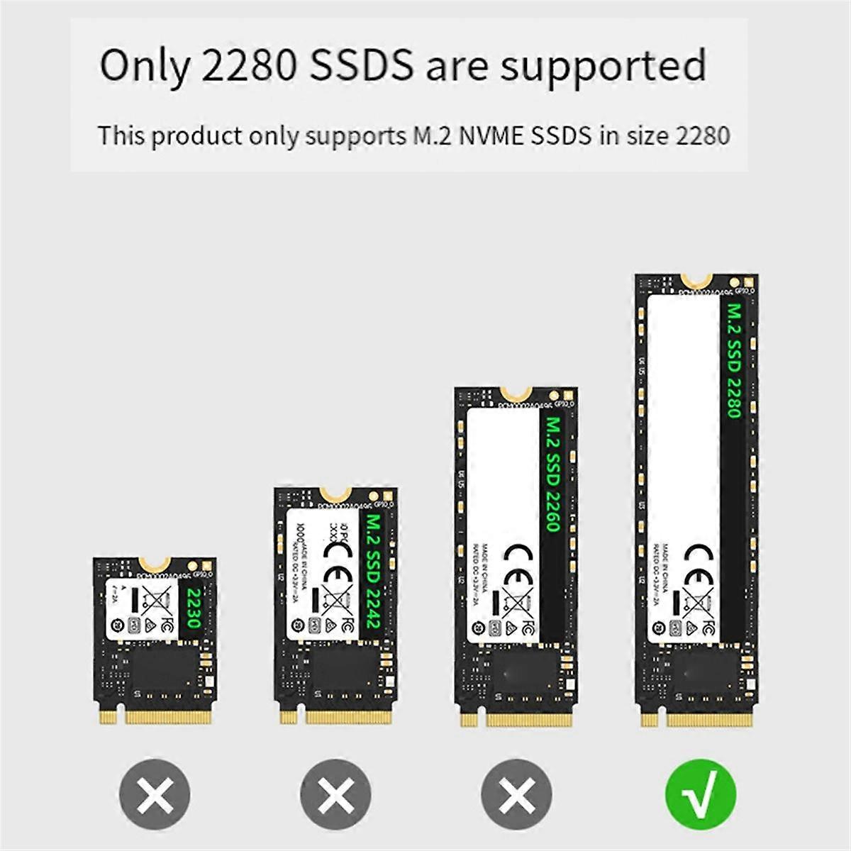 NVMe SSD Box Enclosure USB4.0 40Gbps Aluminum Portable Hardisk External ...