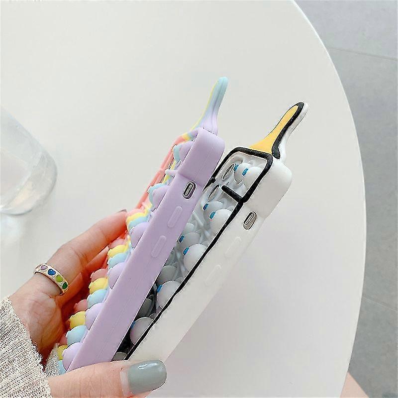 Push Pop Bubble Sensory Fidget Toy Phone Case Silicone Cover For Iphone ...