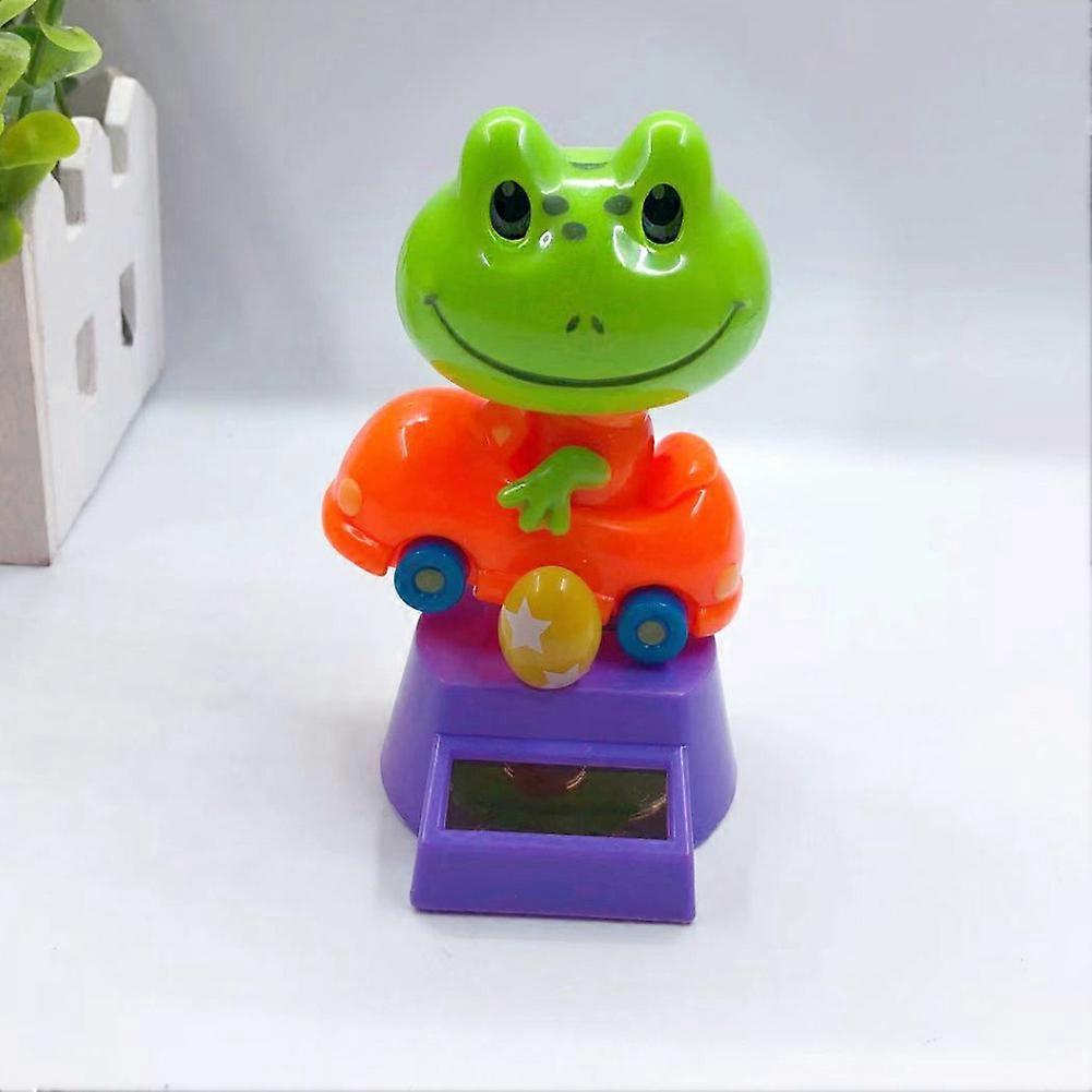 Creative Plastic Solar Power Frog Car Ornament Flip Flap Pot Swing Kids ...