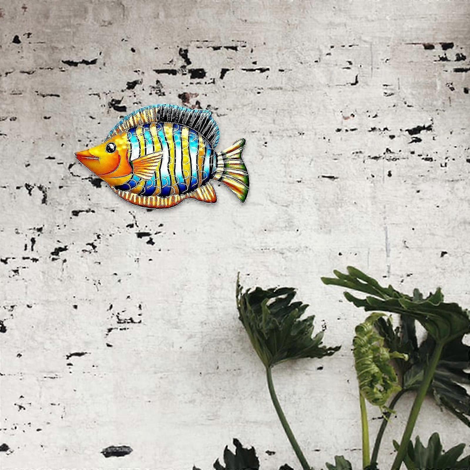 2x Coastal Decor Metal Fish Wall Art Garden Pool Decor, Vivid Colorful ...