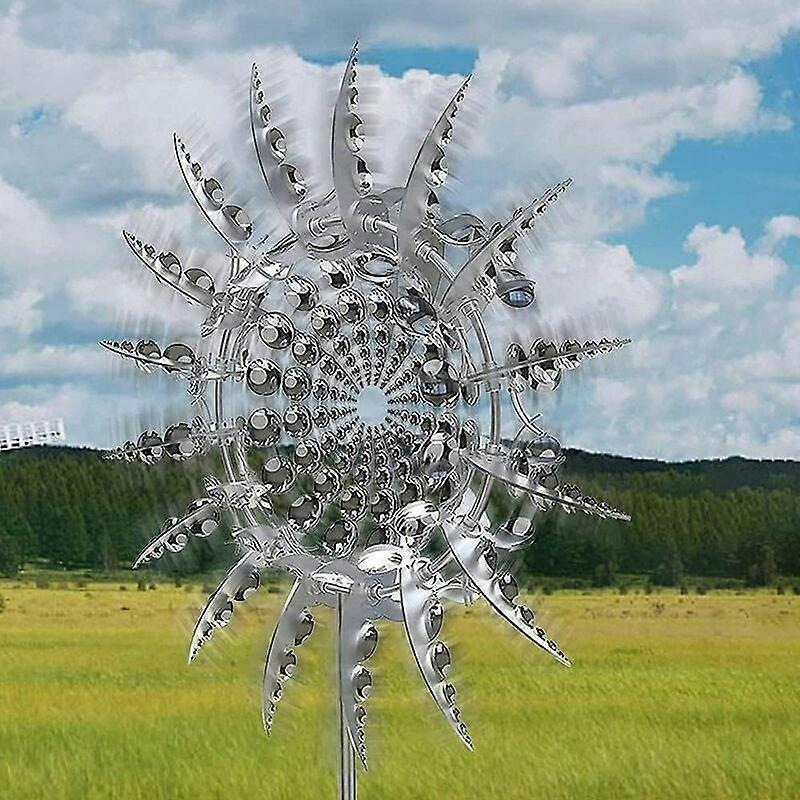 Kinetic Sculpture: Weatherproof Metal Windmill, Stainless Steel Garden ...