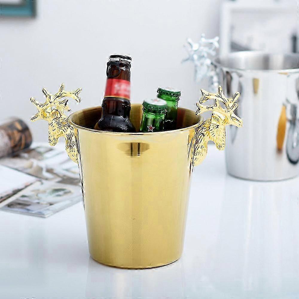 European Retro Stainless Steel Deer Head Ice Bucket - Elegant Bar ...