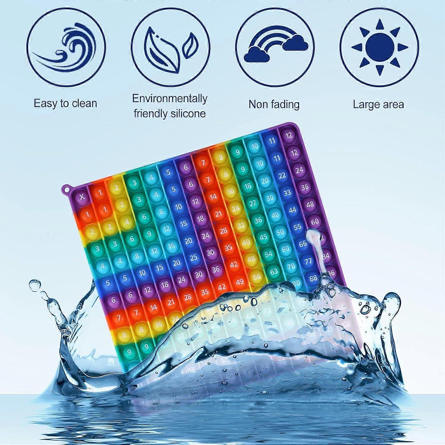 12x12 Multiplication Table Digital P0PP Math Toy, Rainbow Dimple ...