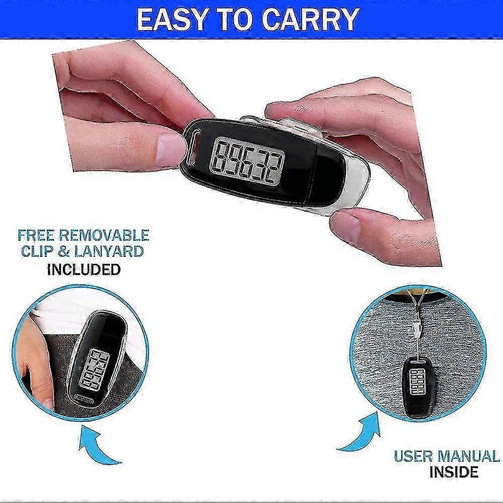Simple Step Counter Accurate Fitness Tracker Walking 3D Pedometer with ...