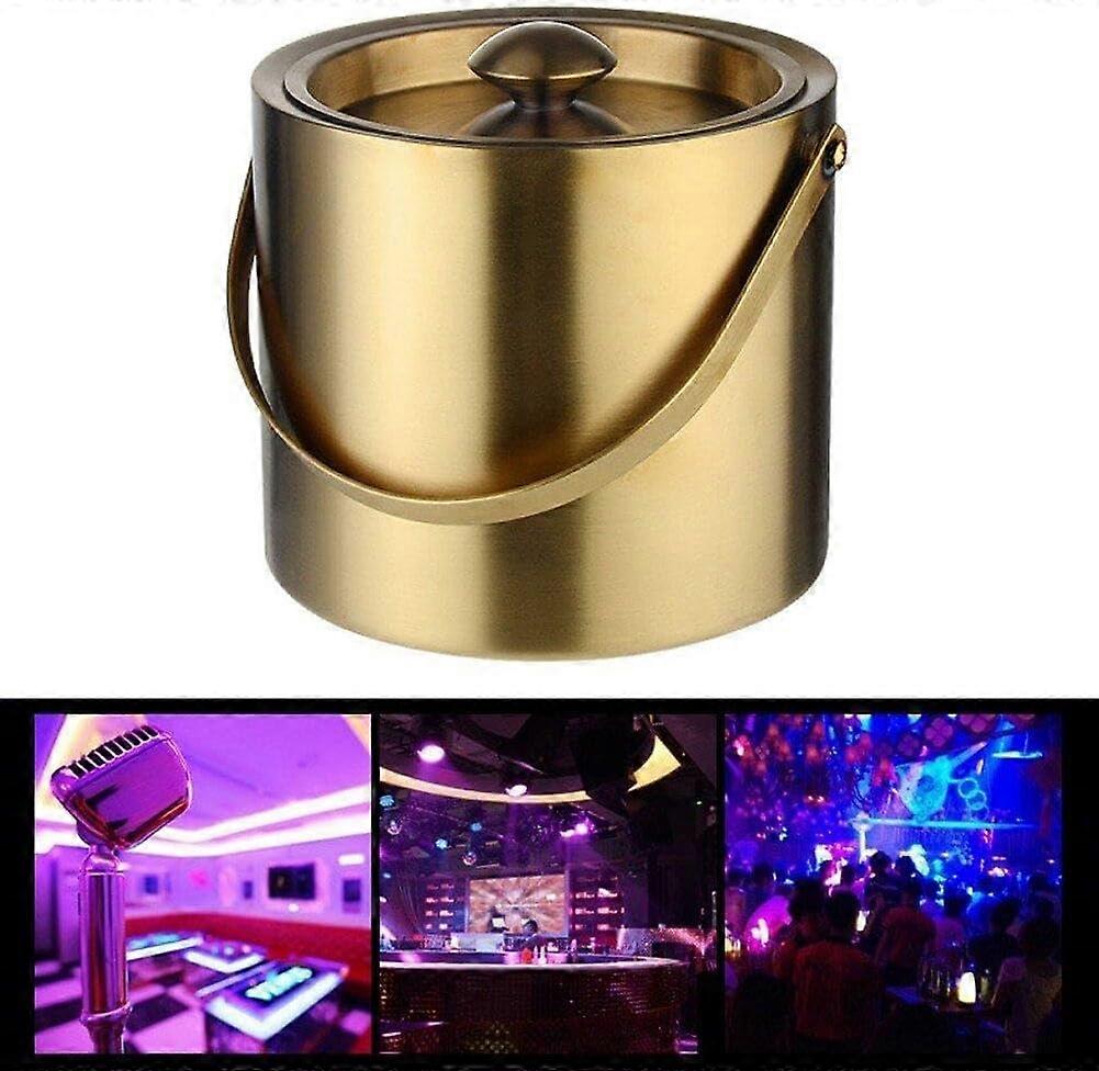 3L Stainless Steel Ice Bucket with Lid, Double Wall Insulated Wine ...