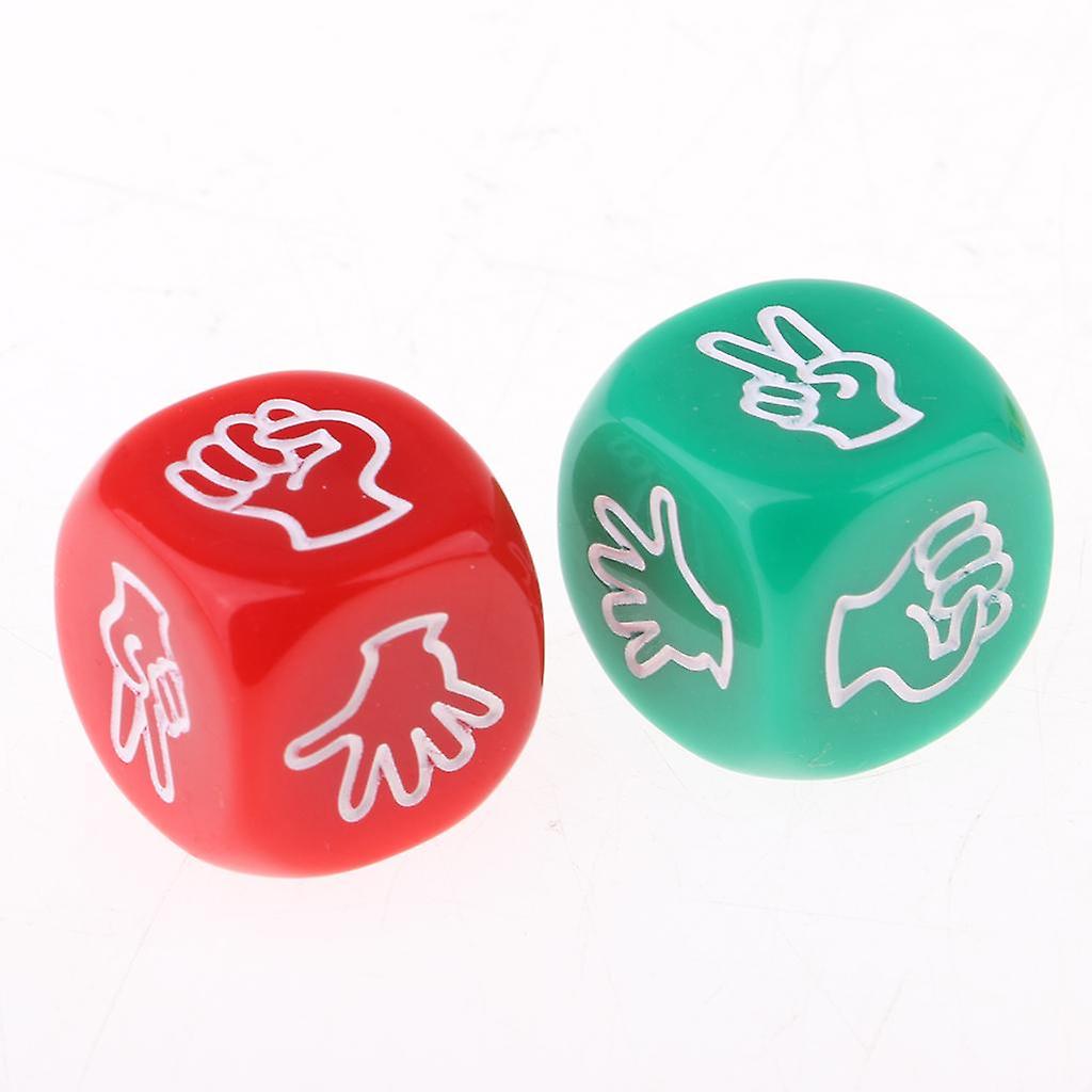 12x Rock Paper Scissors Dice Six Color Finger-Guessing Game Dice for ...