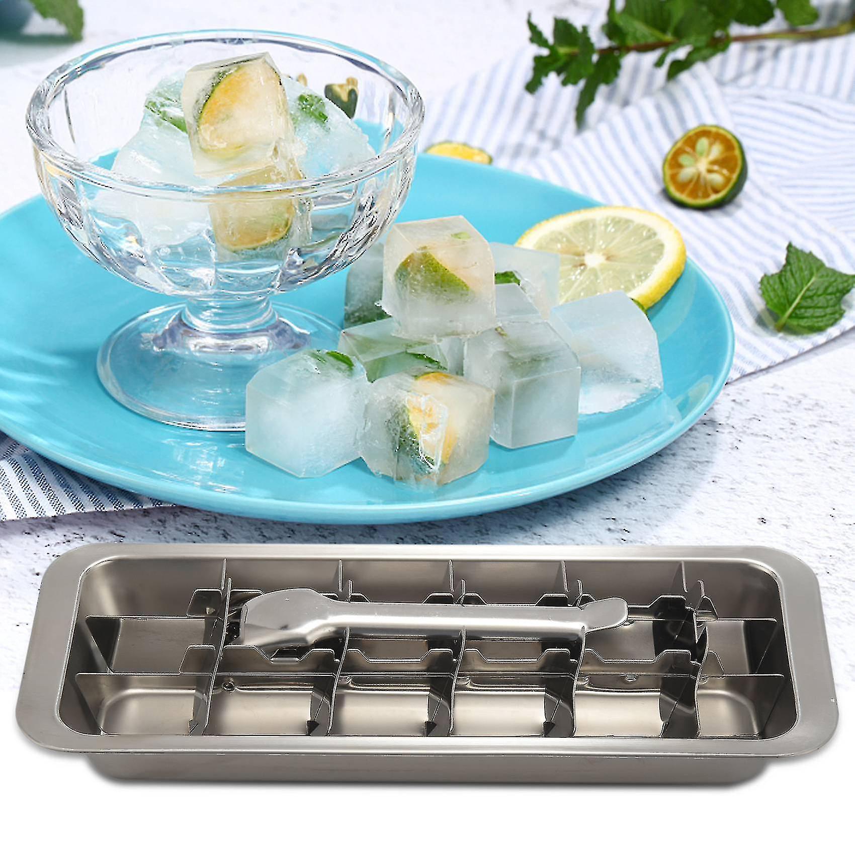 Lever-style Ice Tray, 2 In 1 Stainless Steel Ice Making Mold And Ice ...