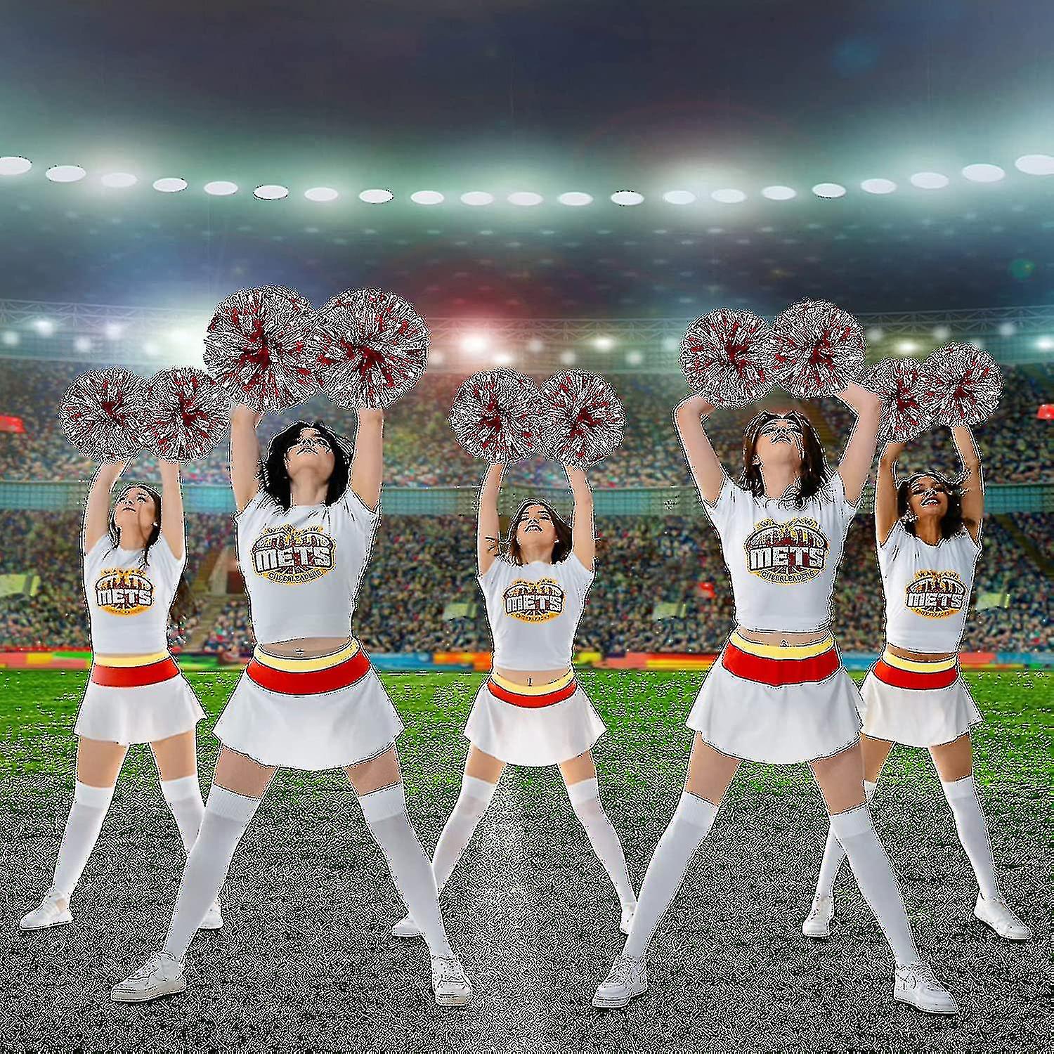 24 Pack Metallic Cheerleading Pom Pom 12 Inch Cheerleader Pom Poms With ...