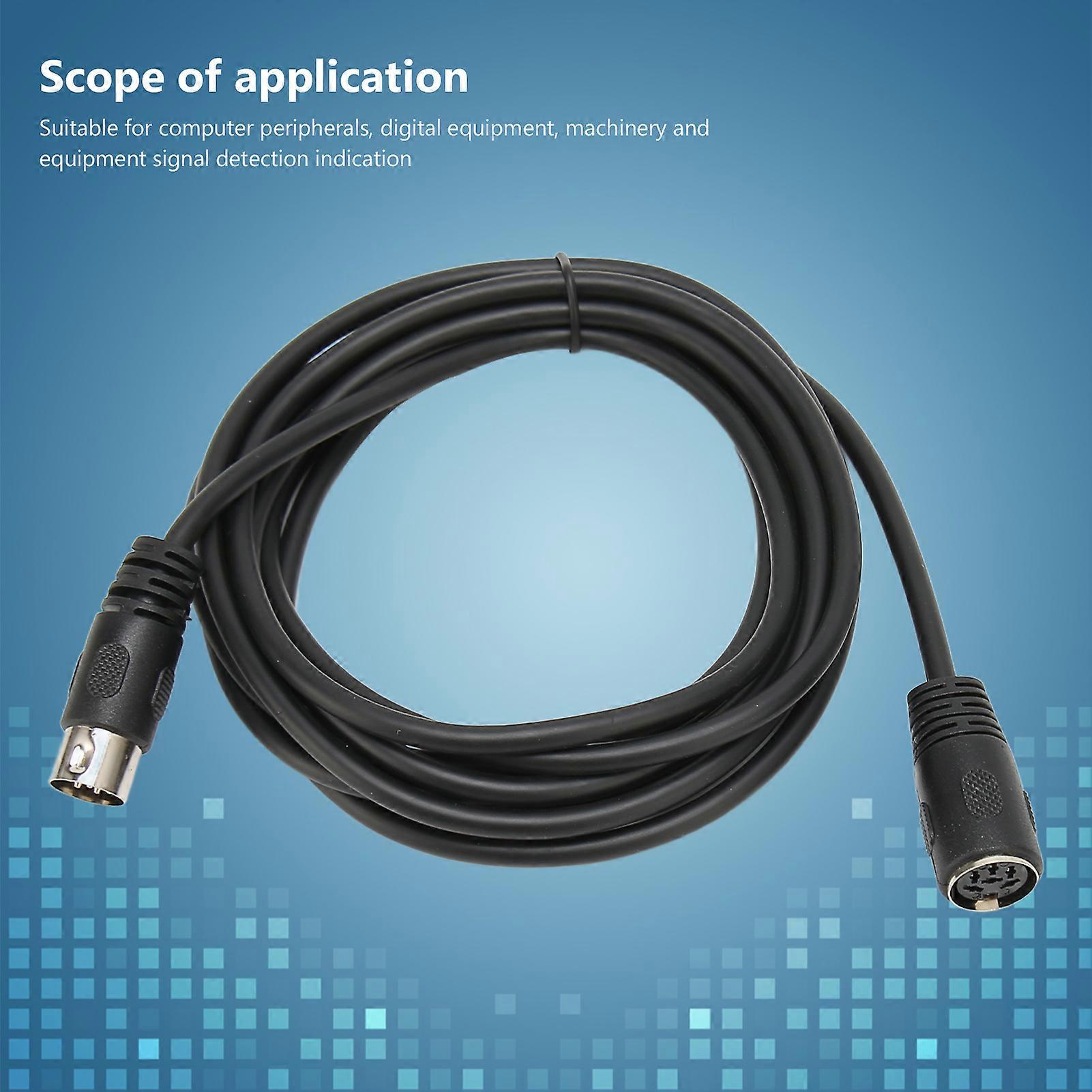 6 Pin DIN Male to Female Cable Sound Data Signal Connection Extension ...