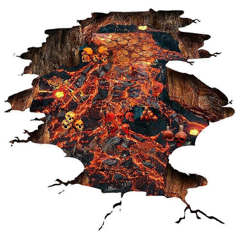 Scary Halloween Skull Skeleton Floor Decals 3D Spooky Flame and Lava ...