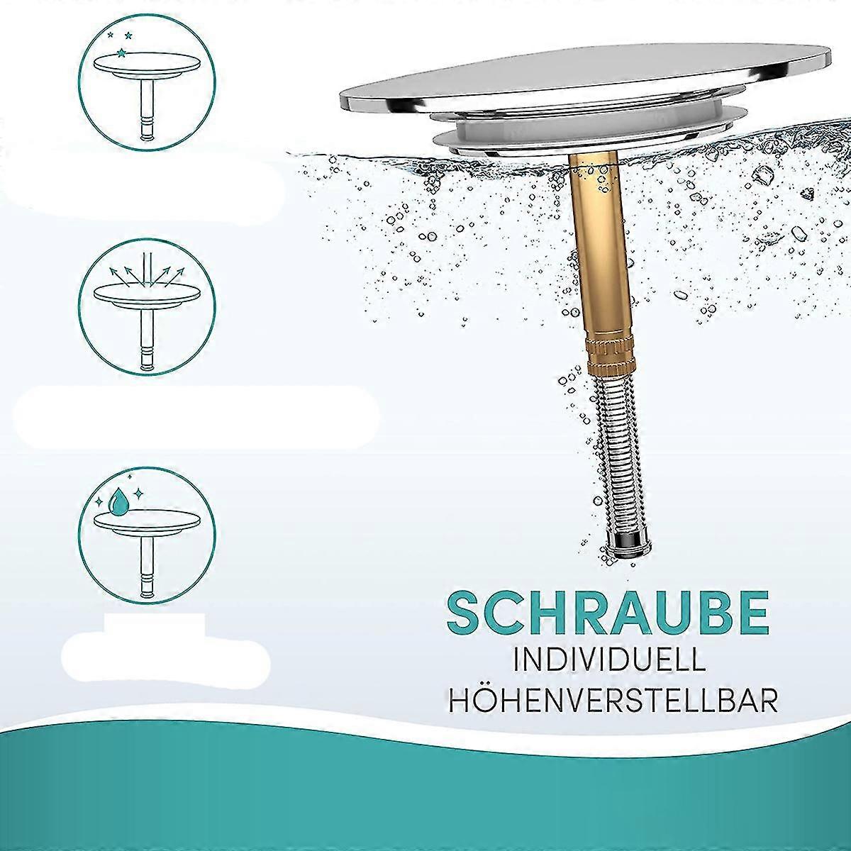 Bath Plug With Universal Fit - Rustproof Bathtub Plug With Double Seal ...