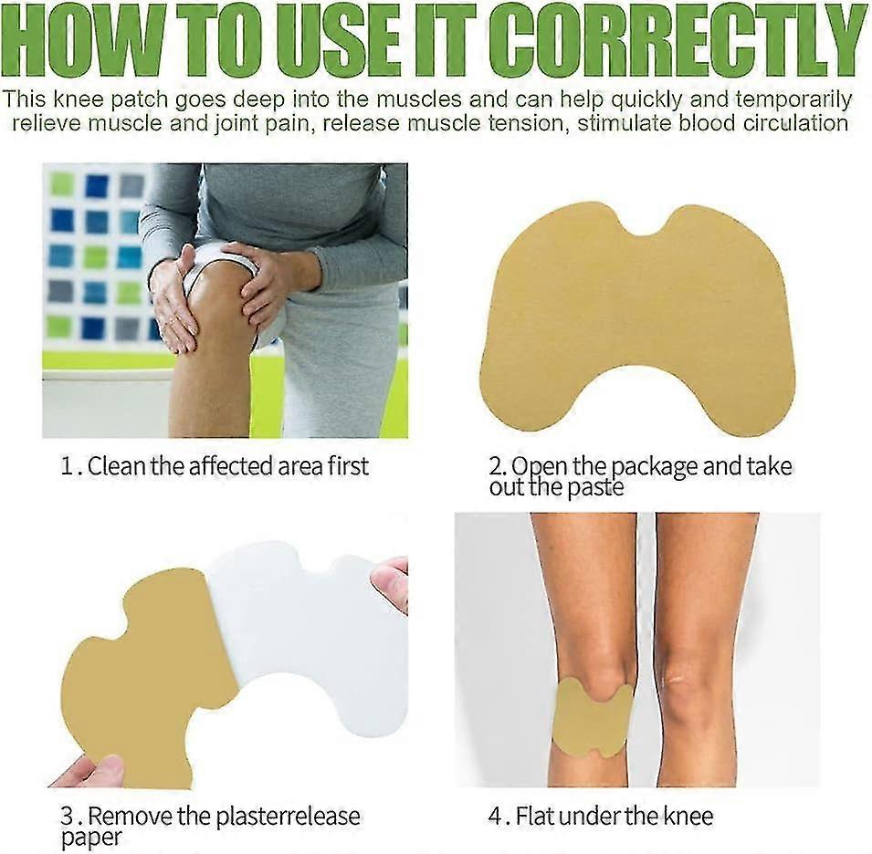 Knee Relief Patches, Warming Knee Plaster With Wormwood Extract ...