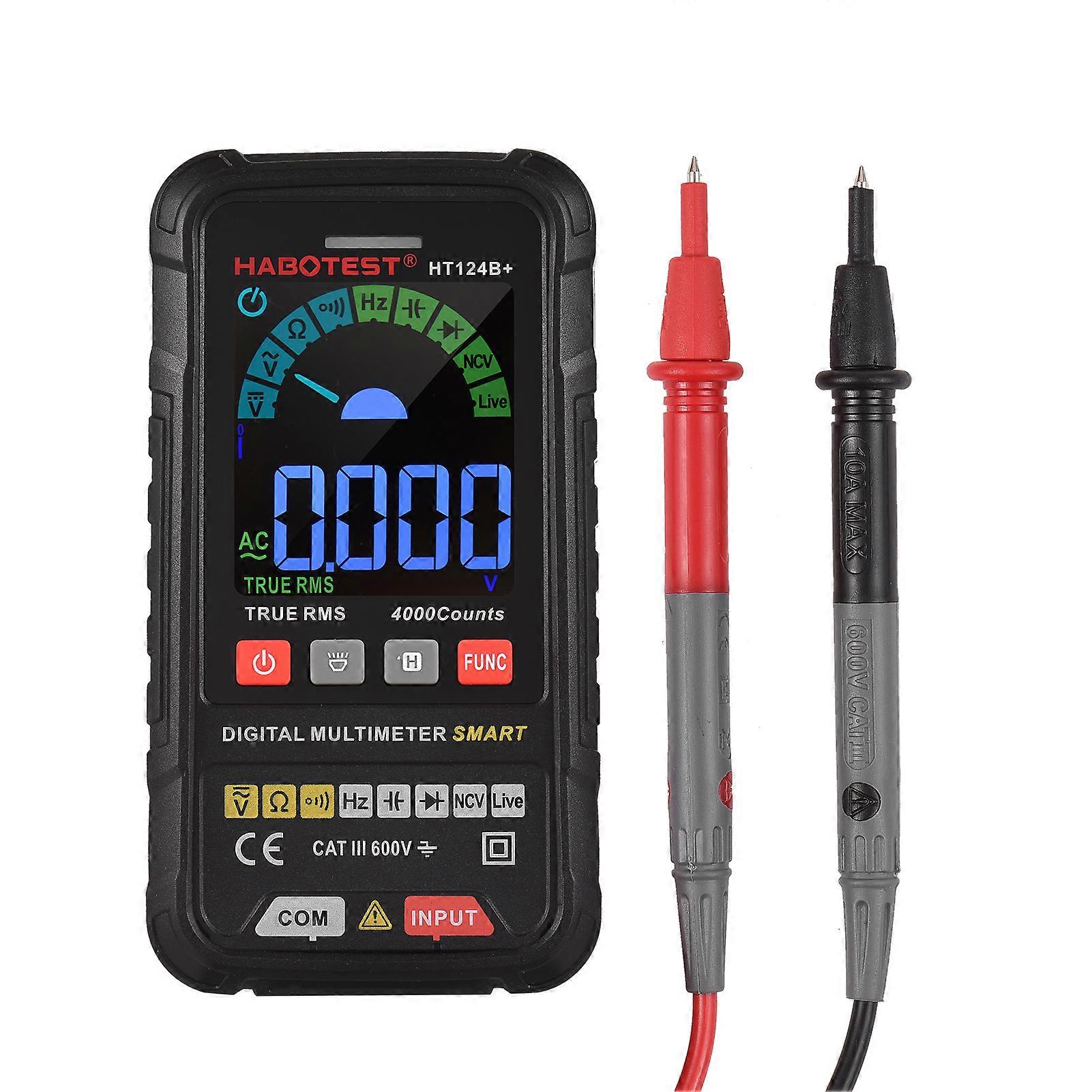 HABOTEST HT124B+ Multimeter 4000 Counts True RMS Smart Digital ...