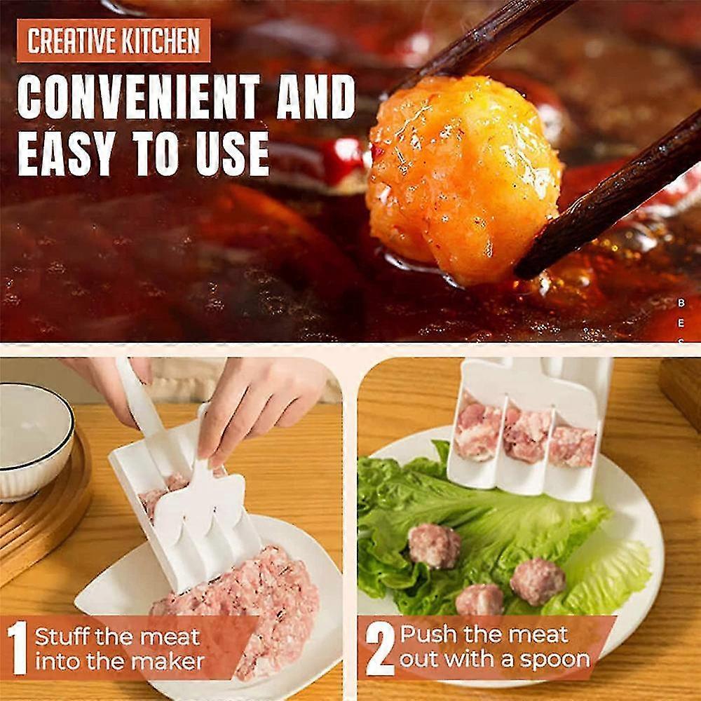 Creative Kitchen Triple Meatball Maker, 3 Meatballs At 1 Time Meatball ...