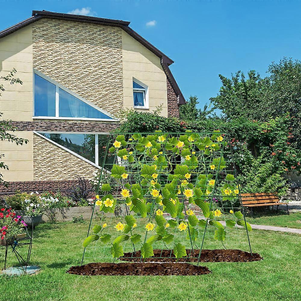 A-Frame Garden Trellis with Net and Clips Foldable Trellis Frame Plant ...