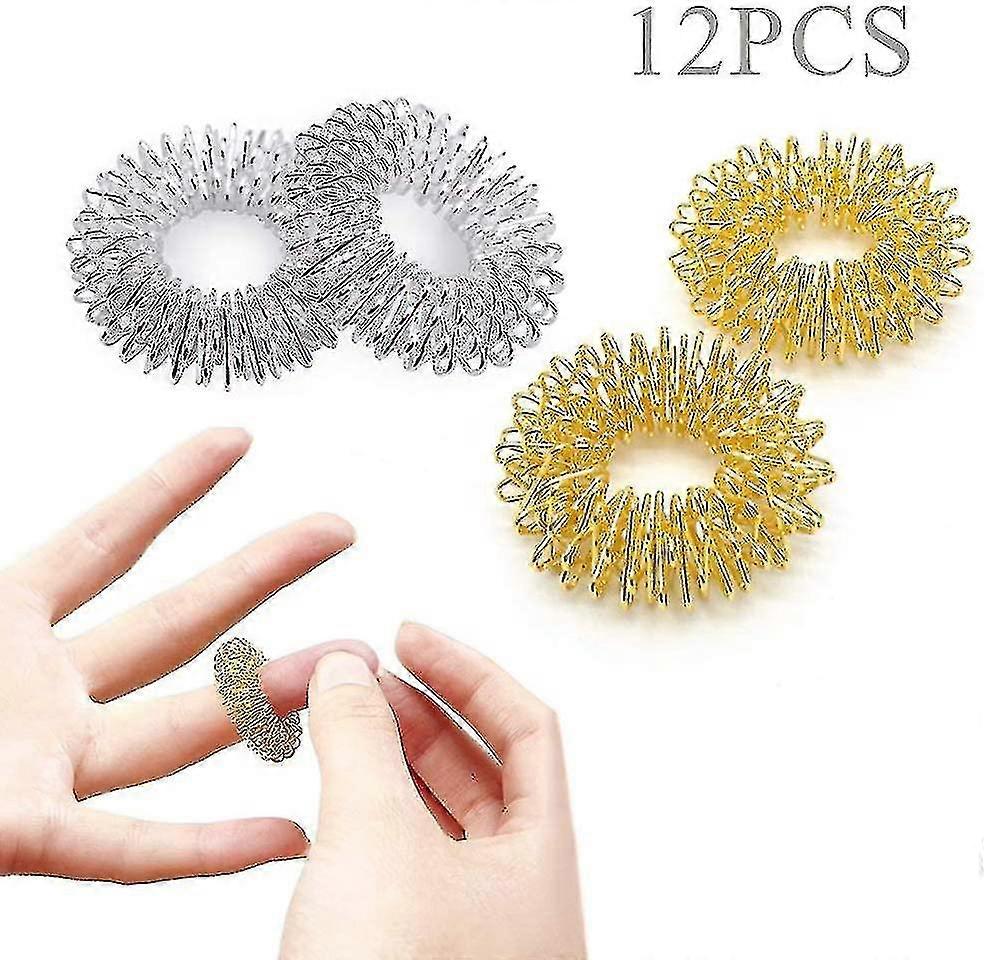 12 Pcs Acupressure Hand Massage Rings, Hand Massage Rings Shiatsu Ring ...