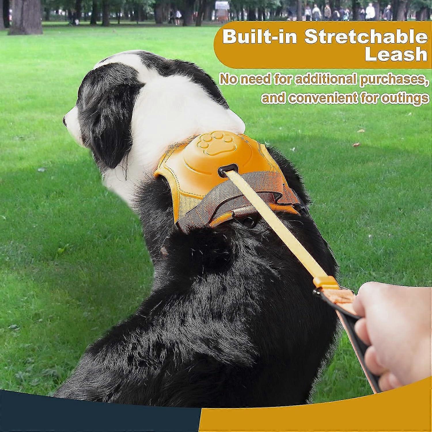 2 In 1 No Pull Dog Harness & Retractable Dog Leash, Reflective Service ...