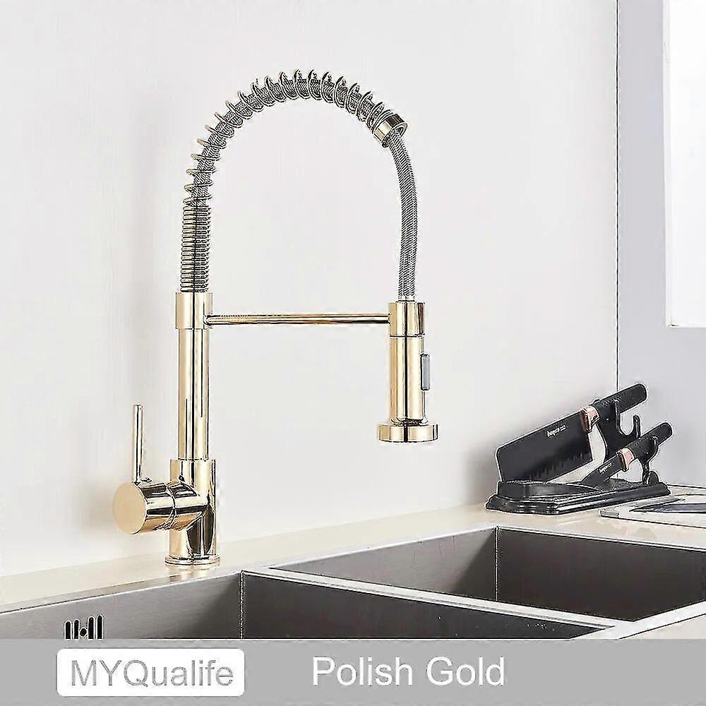 Exquisite Silver Gray Kitchen Sink Faucet One Handle Spring Hot And ...