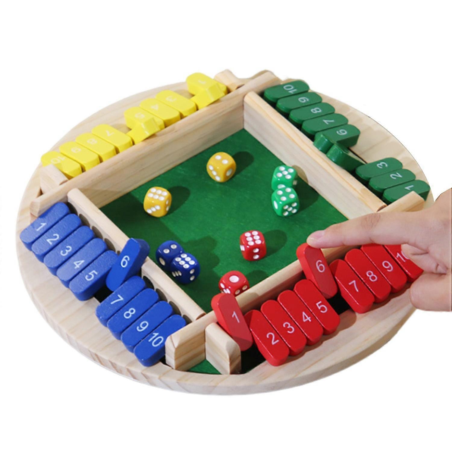 Shut The Box Board Game 4-Way Educational Math Number Dice Strategy ...