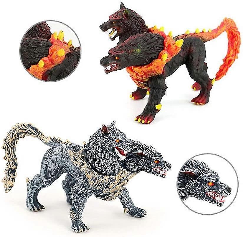 Two-headed Eldrador Creatures Hellhound Toys Action Figurines Mythical Creatures Toy for Kids ...