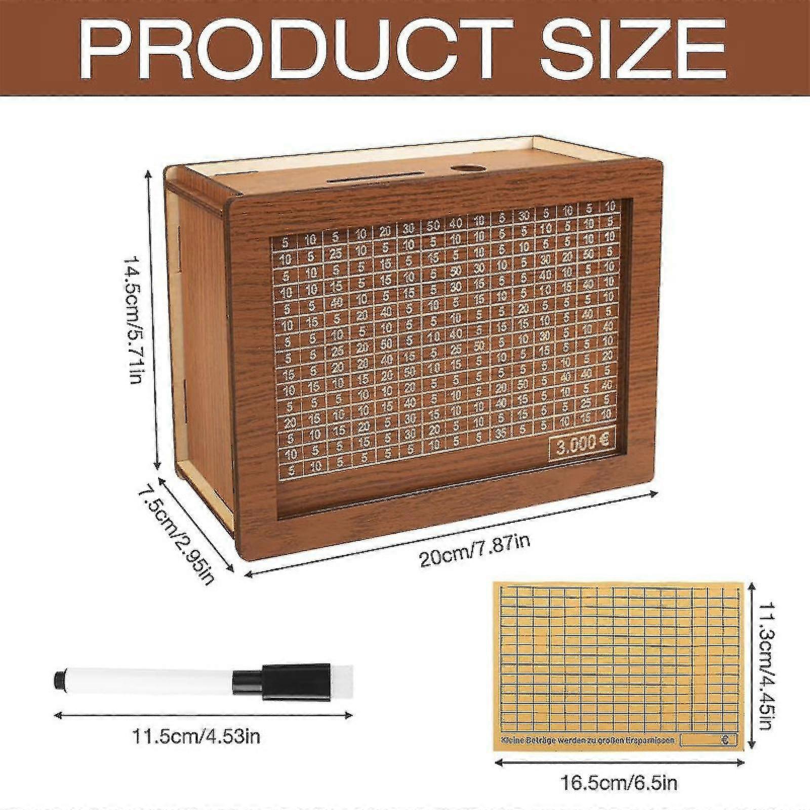 Wooden Money Box Money Bank for Kids and Adults,Cash Vault Wooden ...