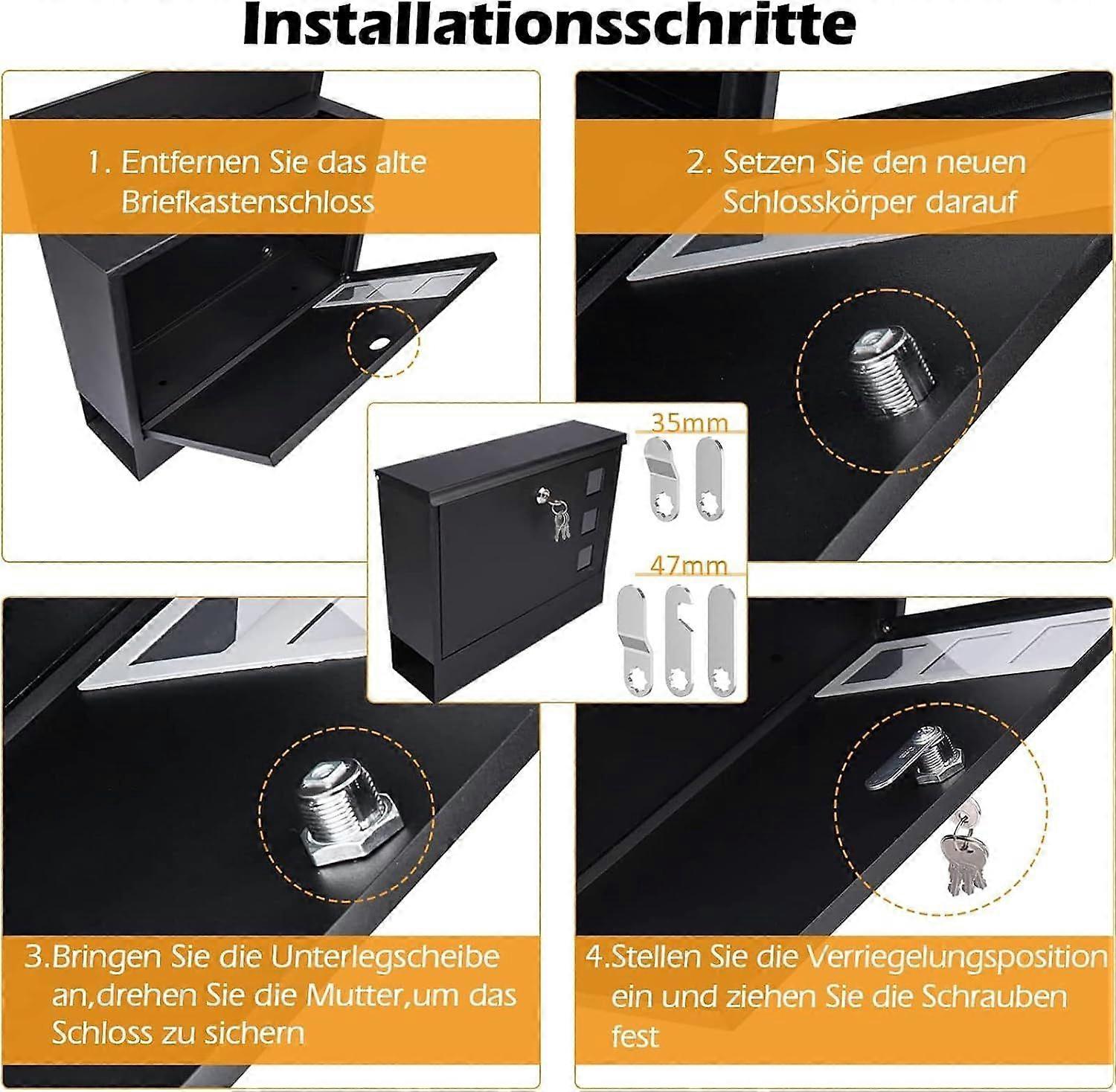 Mailbox Lock 4 Keys, Comes with 5 Different Locking Plates, 16mm ...