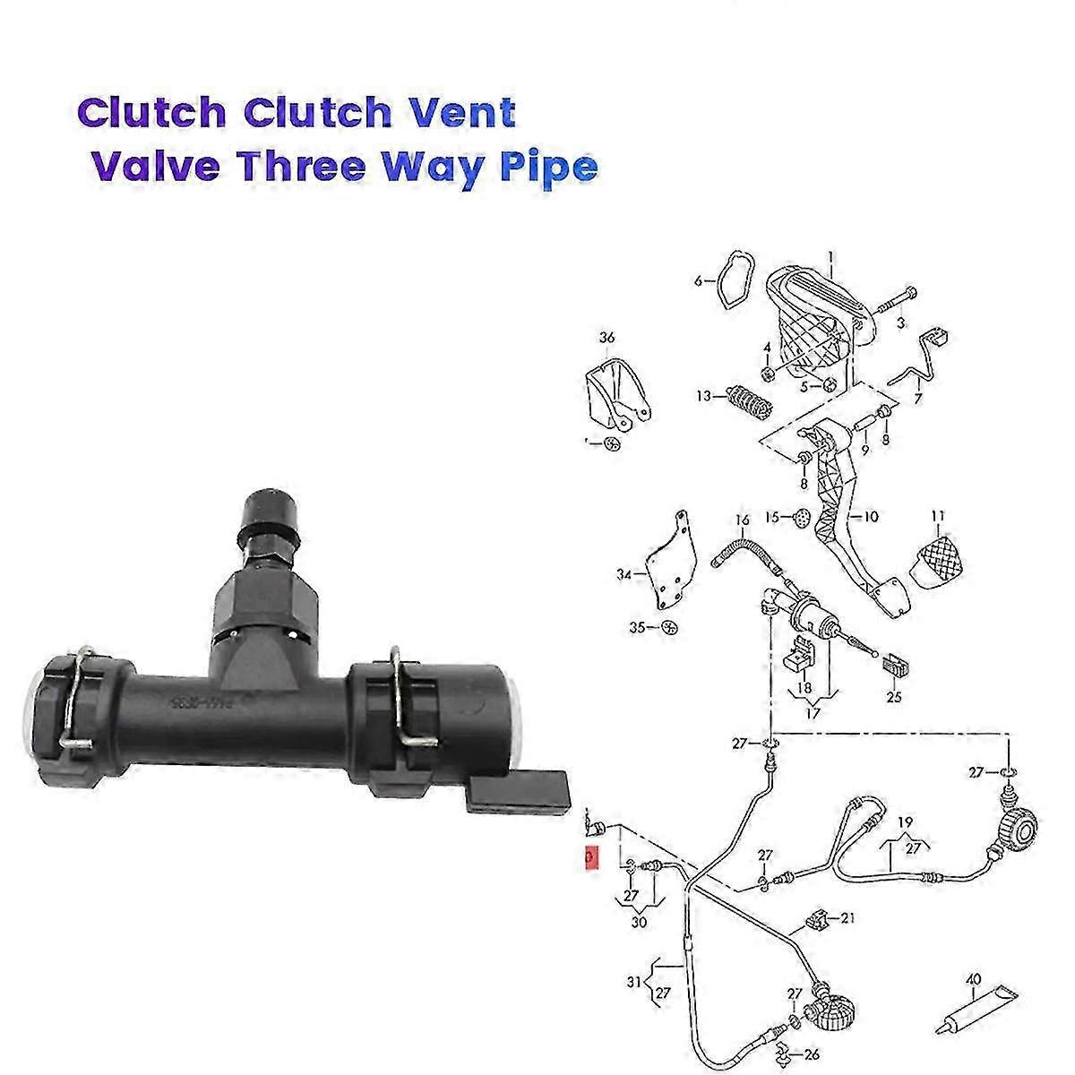 Car Clutch Vent Valve Three Way Pipe 1J0721468E for A3 TT 1J0721468C ...