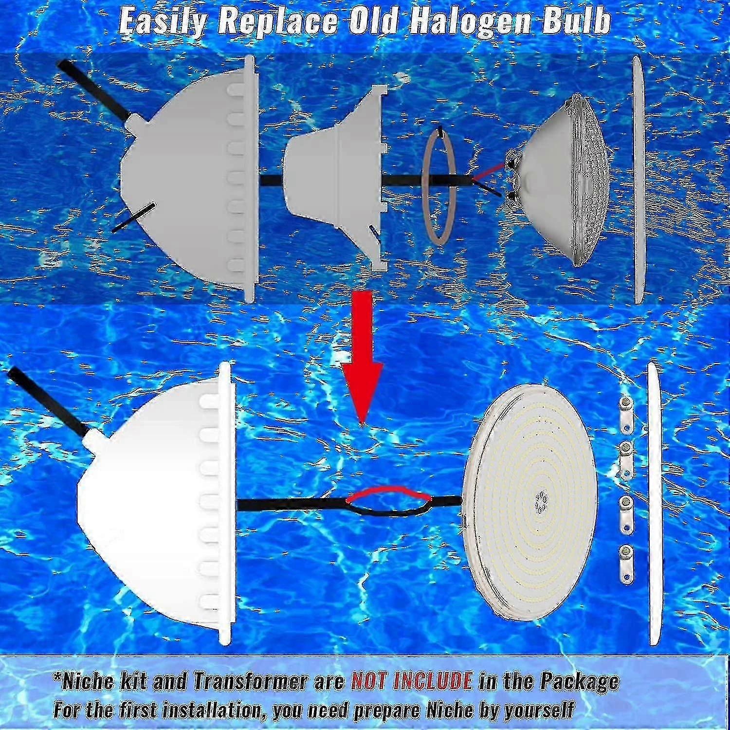 Resin-filled Led Pool Spotlight, 35w Par56 Pool Light (300w Halogen ...